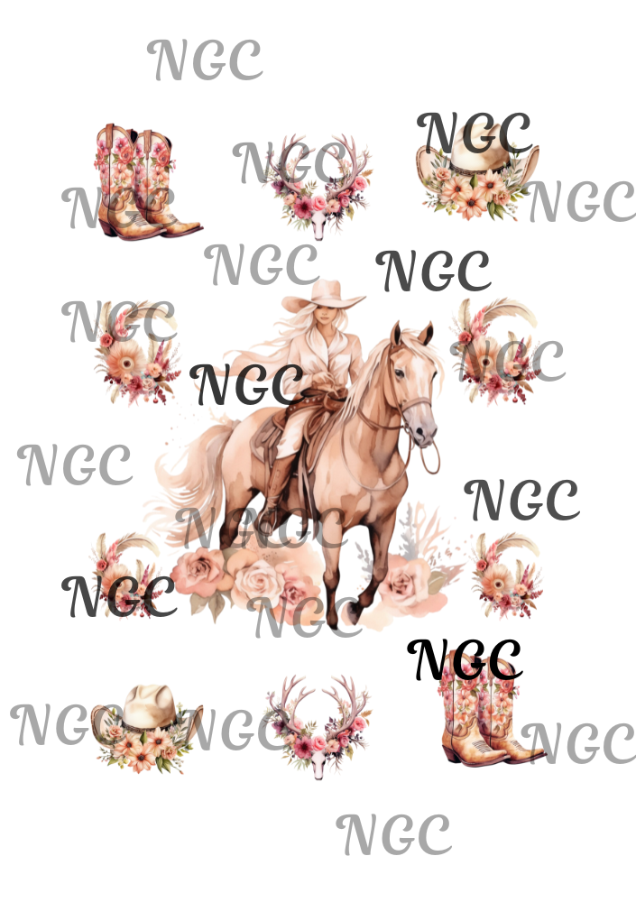 A5 Notebook cowgirl w boots hats