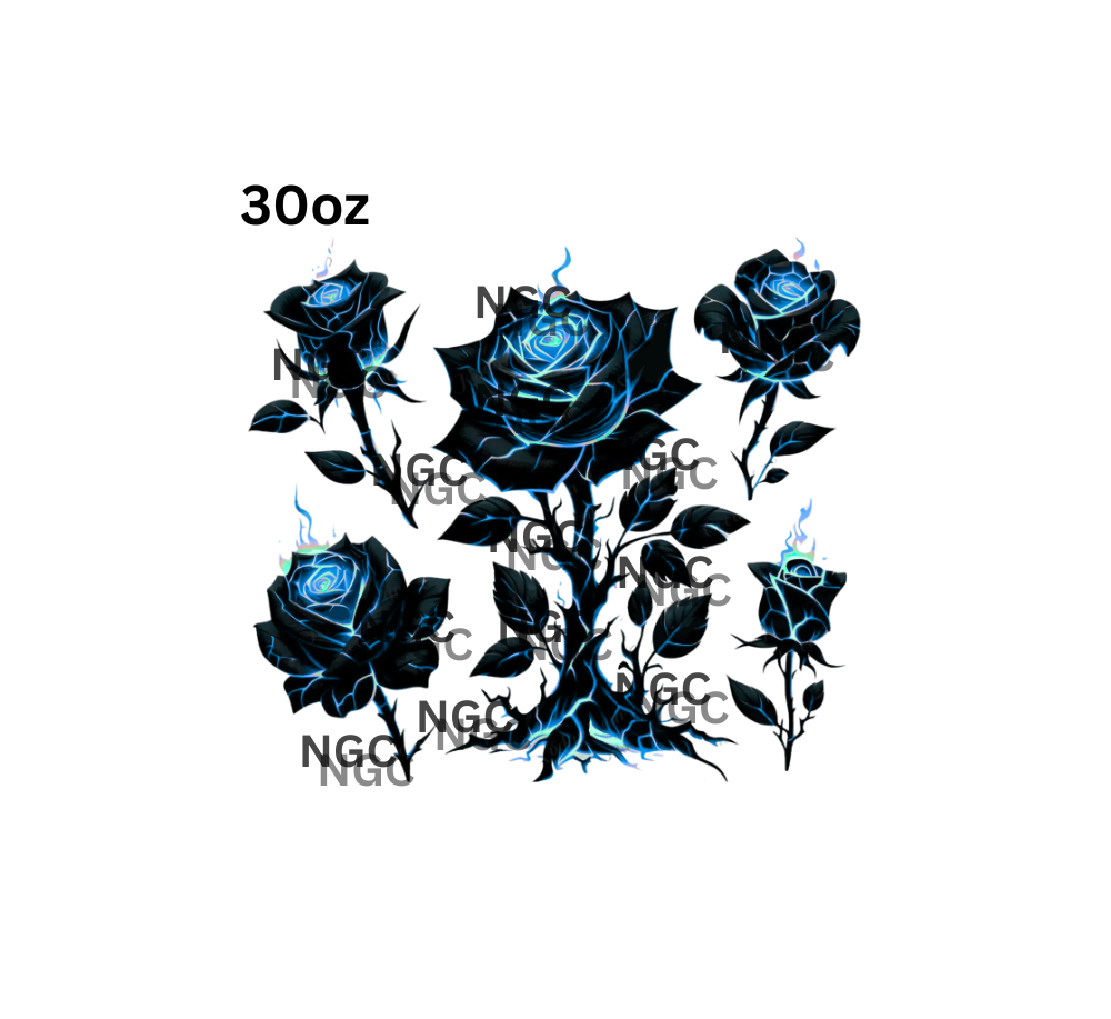 30oz blue flame roses