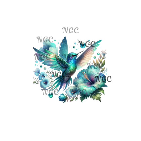 single decal hummingbird teal