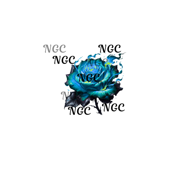 single decal blue flame rose