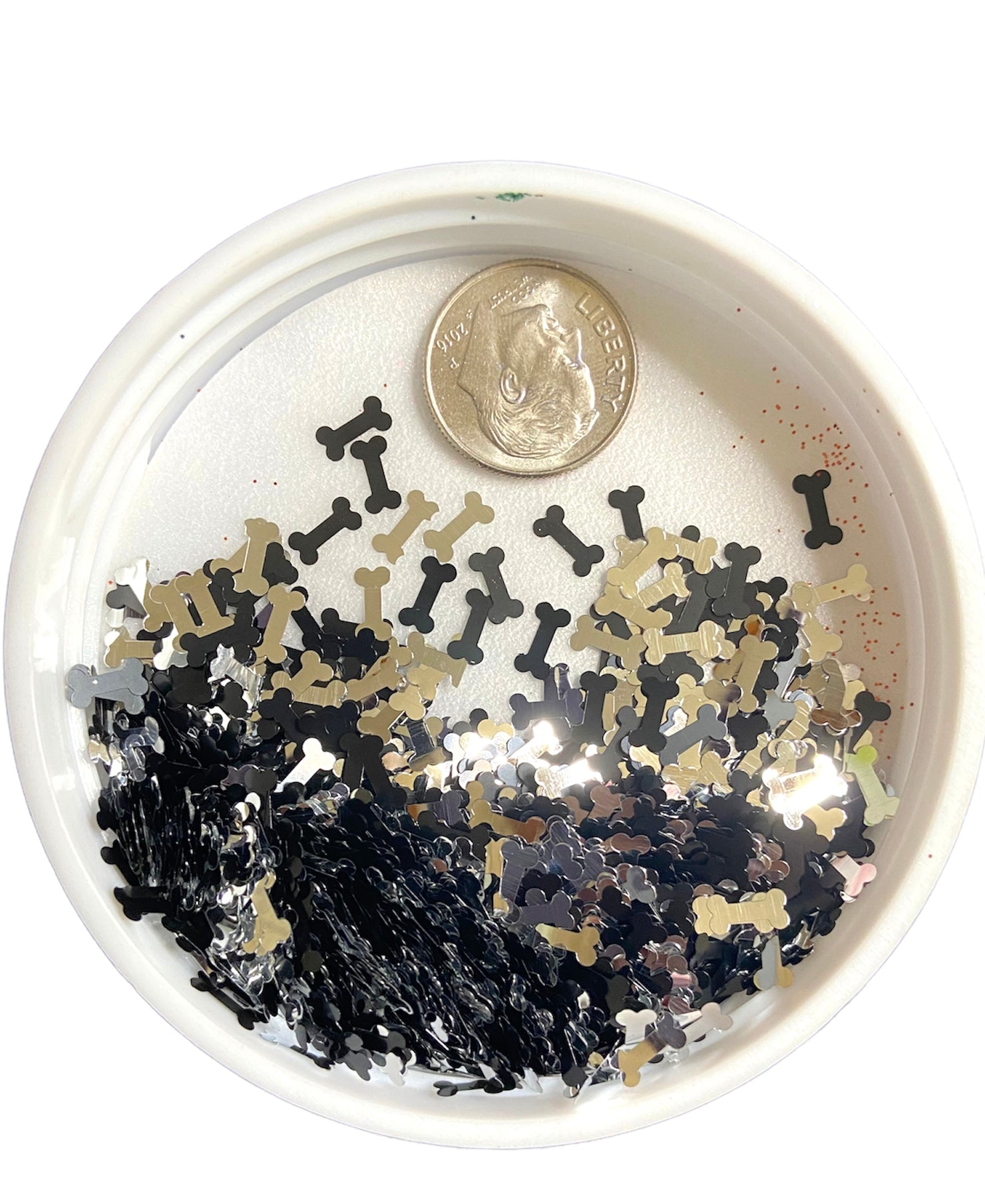 5MM black and silver Bone shapes