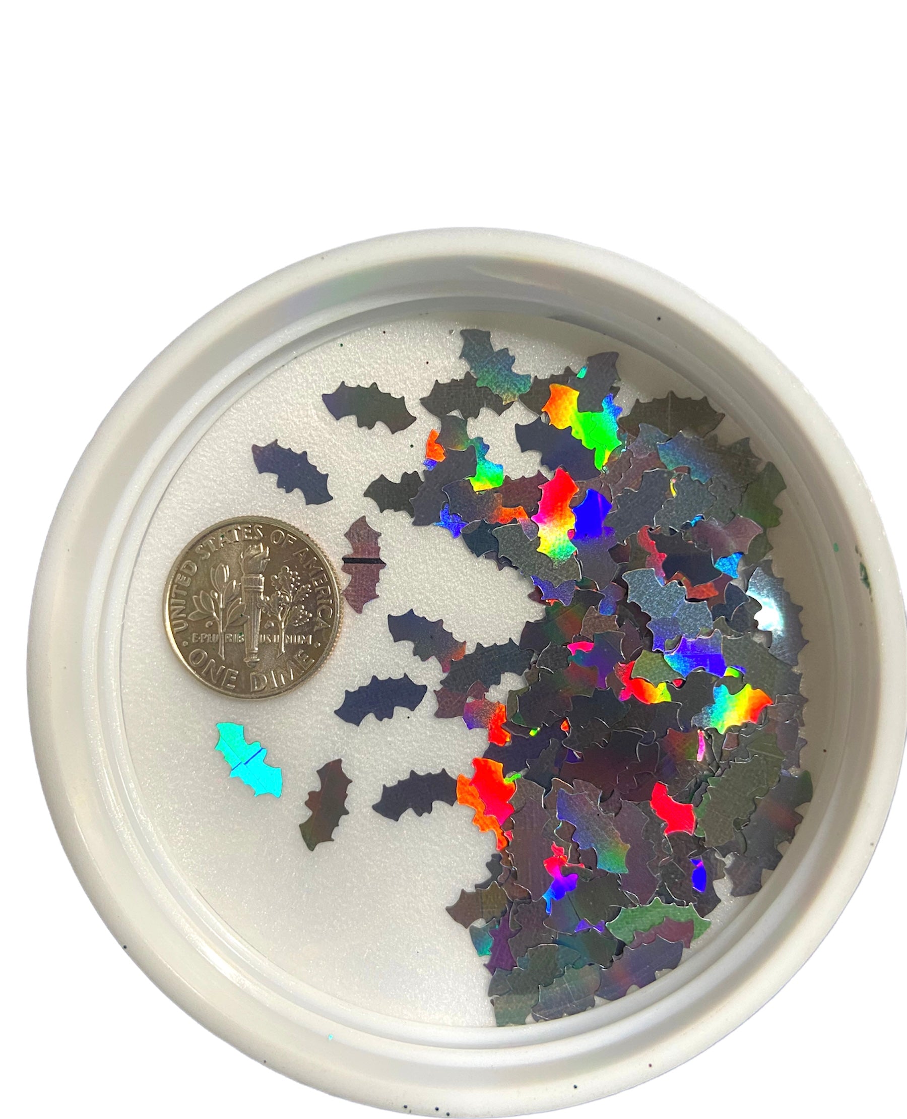 5mm holographic bats shape